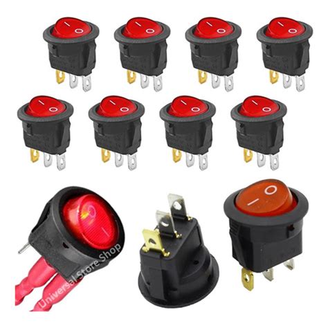 10 Interruptor 220v Botón Basculante Switch Encendido Apa