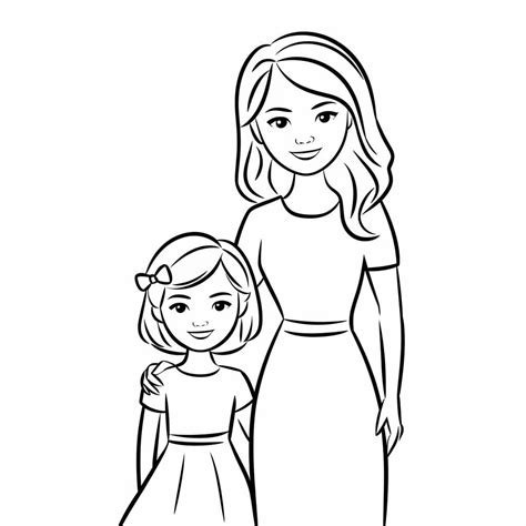 Desenhos De Mãe E Filha Para Crianças De 5 Ano Para Colorir E Imprimir