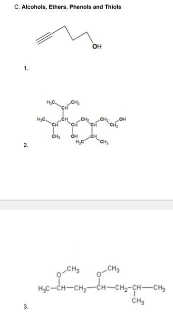 Answered C Alcohols Ethers Phenols And Thiols Bartleby
