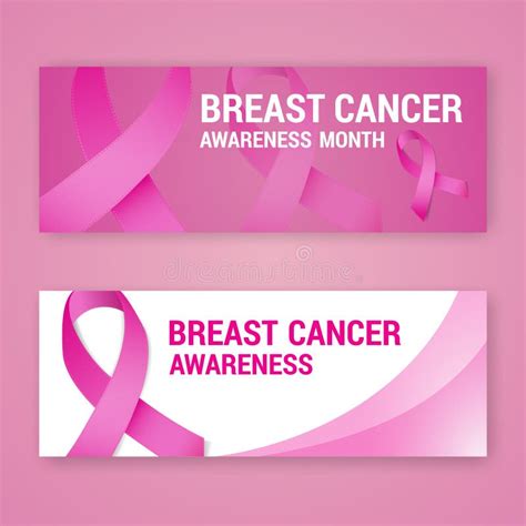 Breast Cancer Awareness Banner Stock Vector Illustration Of Icon