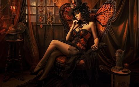 Sexy Goth Girl Gothic Model Alternative Punk Rock Girl In Lingerie