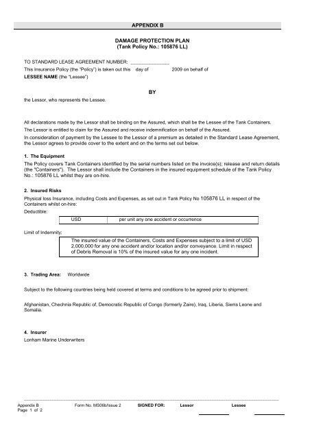 Dpp Insurance Guidelines Multistar Container Transport