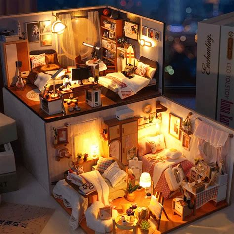 청년토이 Diy 미니어처 기숙사 더블베드 아파트 위시버킷