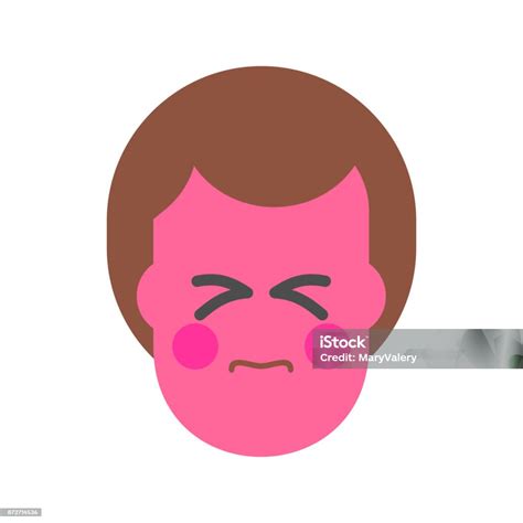 얼굴을 긴장 스트레인 Emoji 레드 얼굴 남자입니다 아이콘 아바타 벡터 일러스트 레이 션 곡예사에 대한 스톡 벡터 아트 및 기타 이미지 Istock