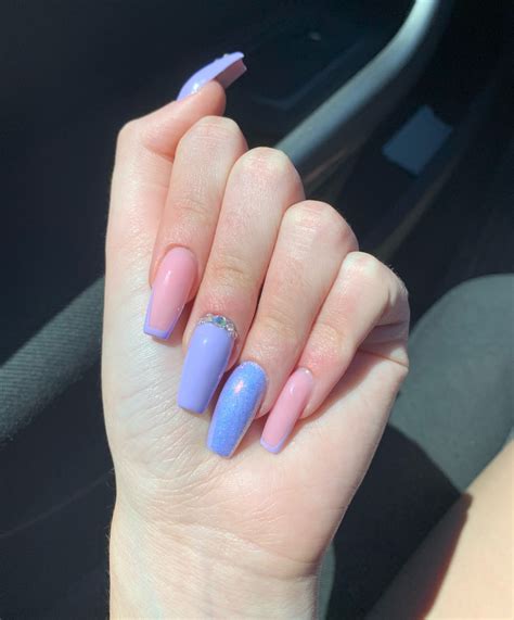 Lilac Glitter And Coffin Nails Image 8738748 On