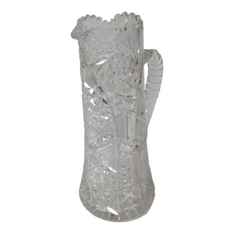 Early 1900s Antique American Brilliant Cut Glass Pitcher Chairish