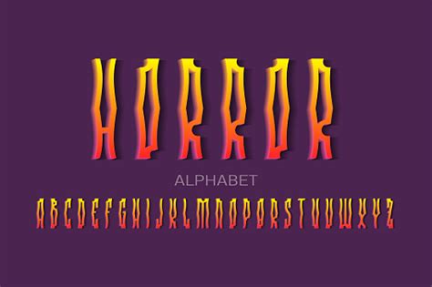 Alfabet Horor Dari Huruf 3d Berapiapi Yang Bengkok Font Artistik Volumetrik Alfabet Bahasa