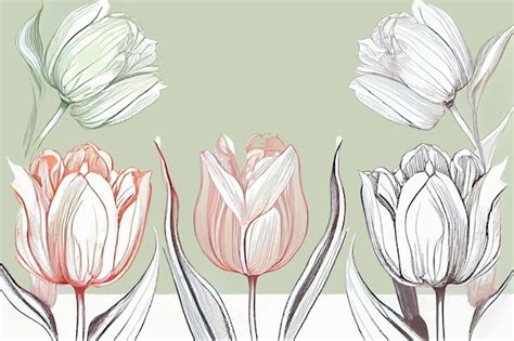 Premium Photo Tulips Illustration Generative Ai Generative Ai
