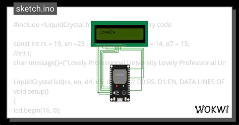 LCD Display Character Scroll Wokwi ESP32 STM32 Arduino Simulator