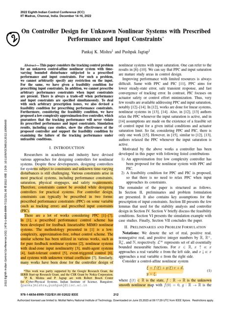 On Controller Design For Unknown Nonlinear Systems With Prescribed Performance And Input