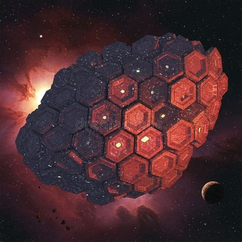A Massive Structure With Hexagonal Modules Floats In Space The Modules