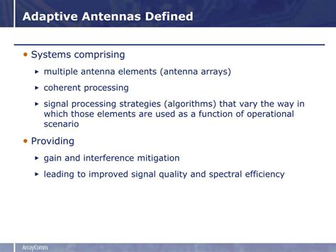 PPT Adaptive Antenna Tutorial Spectral Efficiency And Spatial Processing PowerPoint