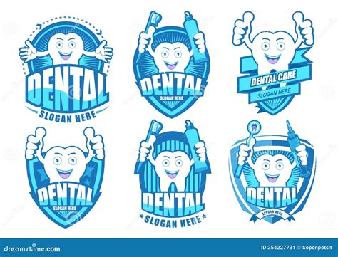 Cartoon Smiling Tooth Symbol Set It`s Happy Smile Concept Stock Image Illustration Of