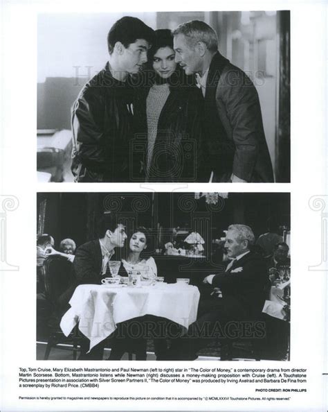 Tom Cruise Mary Elizabeth Mastrantonio Paul Newman Actors Color 1986