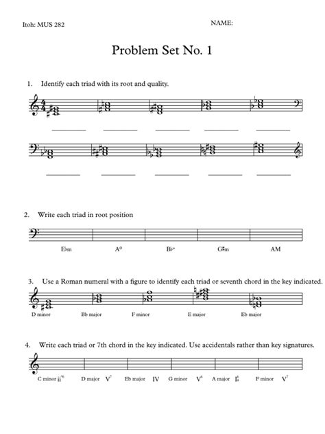 problem set no 1 pdf pitch music melody