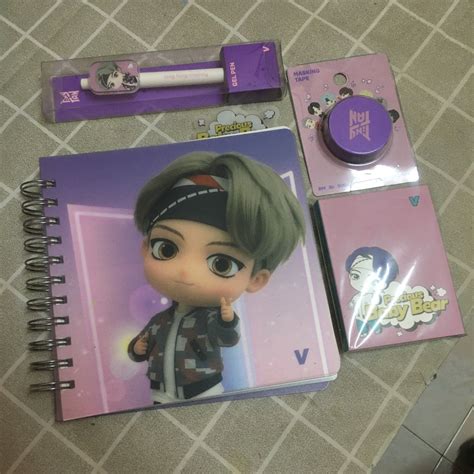 Bts V Notebook Pen Tape And Memo Notes Hobbies And Toys Stationery