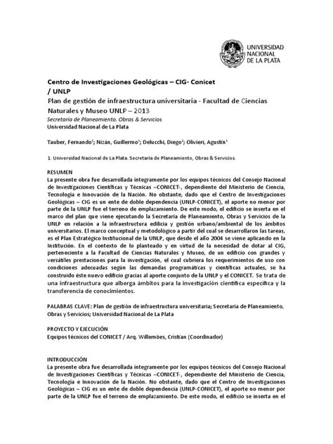 Plan De Proyecto Con Plantas Proyecto Del Cig Argentina Pdf Science
