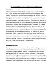 Cellular Respiration Lab Report Pdf The Effects Of Different Types Of Sugars On The Rate Of