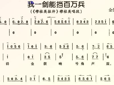 我一剑能挡百万兵 歌谱 简谱