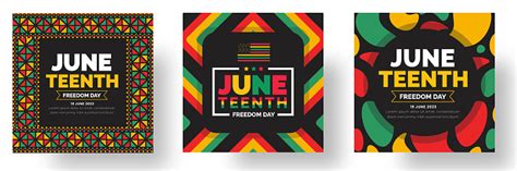 Juneteenth 자유의 날 소셜 미디어 포스트 배너 배경 배너 카드 타이포그래피 디자인의 포스터 아프리카계 미국인 독립기념일