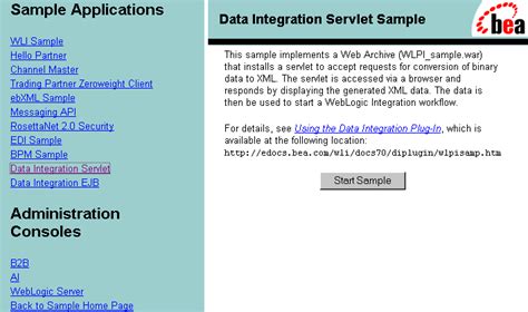 Running The Weblogic Integration Sample Applications