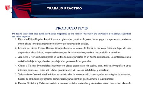 º Indicaciones Producto Nº Informe DE Proyecto PRODUCTO N º De manera individual cada