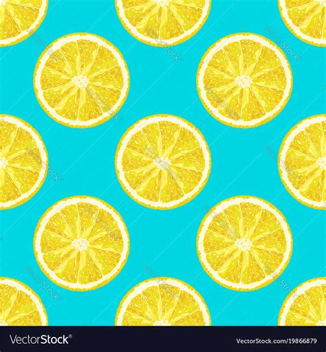 Seamless Pattern Of Lemon Slices Royalty Free Vector Image