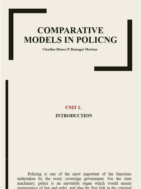 Comparative Models In Policng Pdf Police Globalization