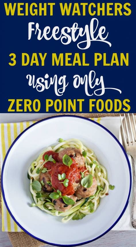 Weight Watchers Freestyle 3 Day Meal Plan Using 0 Point Foods