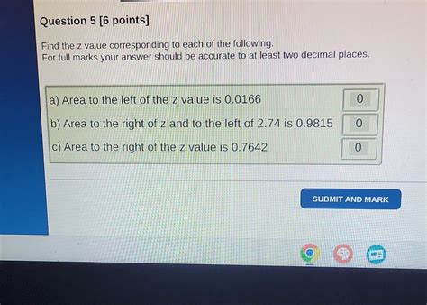 Solved Find The Z Value Corresponding To Each Of The Chegg Com