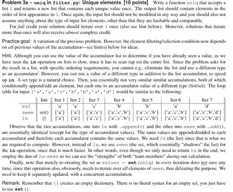 Solved Problem A Uniq In Filter Py Unique Elements Chegg Com