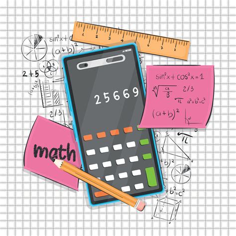 Isolated Calculator With Mathematical Formulas Math Class Concept Vector 27262773 Vector Art At