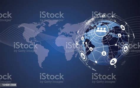글로벌 네트워크 연결입니다 세계 지도 포인트와 라인 구성의 개념은 글로벌 비즈니스 벡터 일러스트 레이 션 3차원 형태에 대한