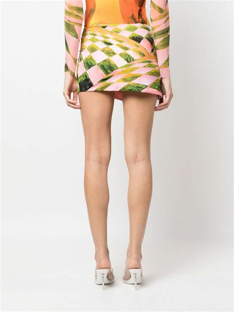 Louisa Ballou Double Ring Lycra Mini Skirt Louisa Ballou