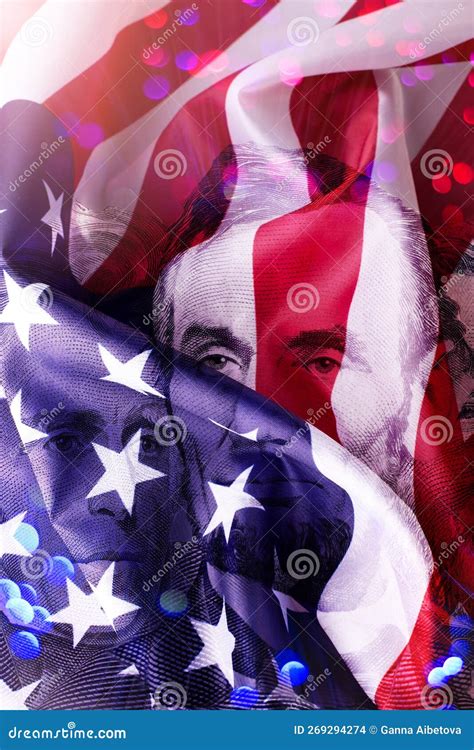 Happy Presidents Day Concept With The US National Flag Against A