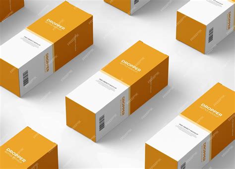 의학 또는 화장품 포장용 직사각형 종이 상자 모형 프리미엄 Psd 파일