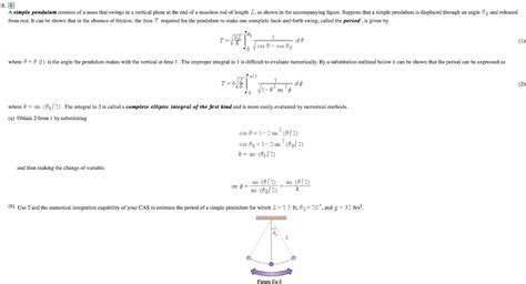Solved 5 C A Simple Pendulum Consists O A Rnass That Swings Chegg