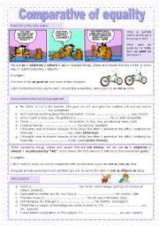 Comparative Of Equality Worksheets