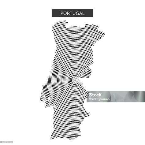 지리적 형태와 국경을 보여주는 점선 윤곽선이 있는 포르투갈 그림 0명에 대한 스톡 벡터 아트 및 기타 이미지 0명 고대비 과학 Istock