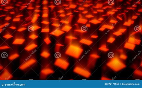 Red And Orange Blocks Geometric Randomize Concept Abstract 3d