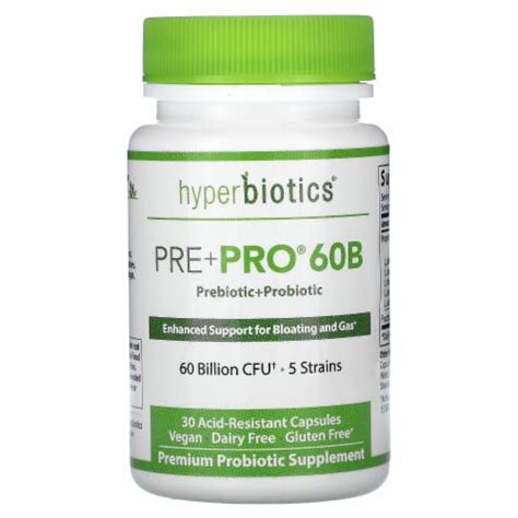 Hyperbiotics Prebiotic Probiotic 30 Vegan Capsules 30 Count Fry