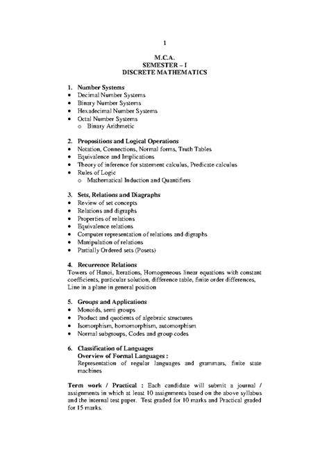 Discrete Mathematics Notes Mc Semester I Discrete Mathematics Number Systems Decimal