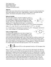 Lab Diode Circuits Title Diode Circuits Richard Madison Haynie Partner Ywanne Chen All