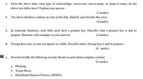 solved 2 “the relational database below contains two