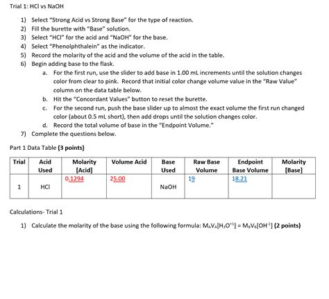 Solved Trial 1 Mathrm Hcl Vs Mathrm Naoh