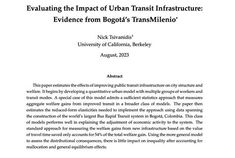 Evaluating The Impact Of Urban Transit Infrastructure Evidence From