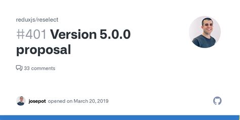 Version 500 Proposal · Issue 401 · Reduxjsreselect · Github