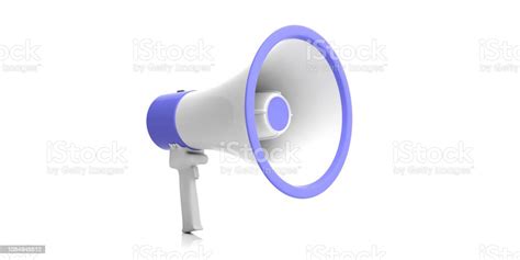 물러나 흰색 바탕에 파란 세부 사항 가진 확성기 화이트 3 차원 일러스트 레이 션 0명에 대한 스톡 사진 및 기타 이미지 0명 개념 광고 Istock