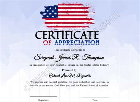 Editable America Certificate Of Appreciation Editable Certification
