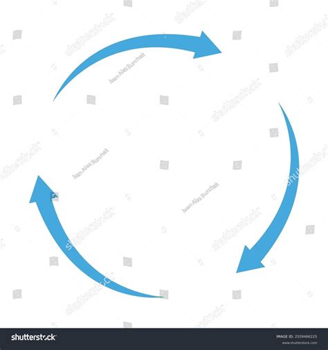 Three Arrows Circle Clockwise Cycle Recycle Stock Vector Royalty Free